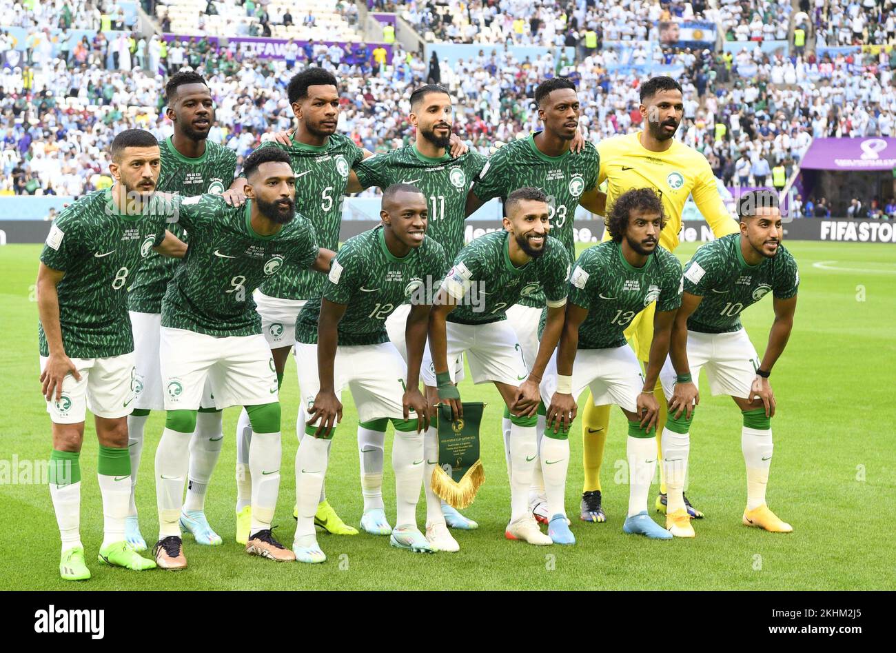 Saudi Arabia players pose for a group photo ahead of their World Cup ...