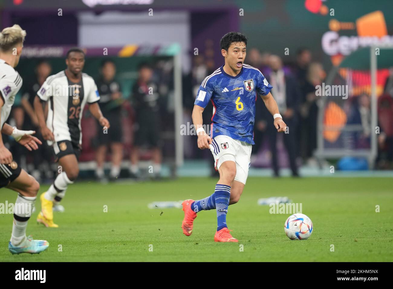Al Rayyan, Qatar, November 23, 2022. Wataru Endo (6) of Japan during ...