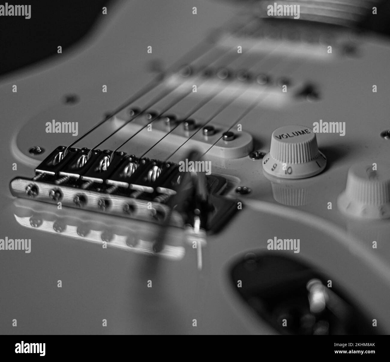 A closeup of guitar strings in black and white Stock Photo - Alamy
