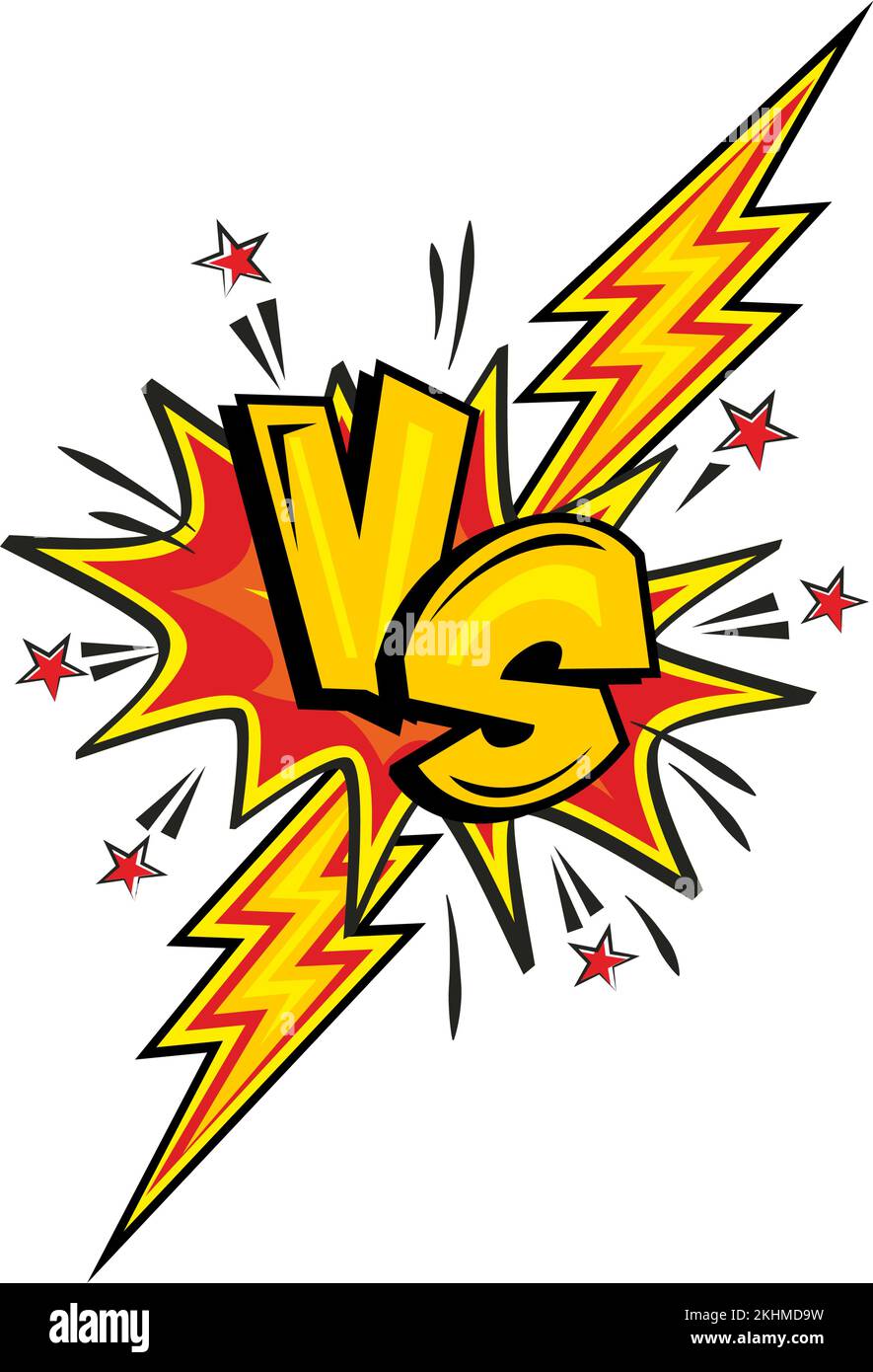 VS Comics lightning boom frame. Versus comic fighting duel, battle ...