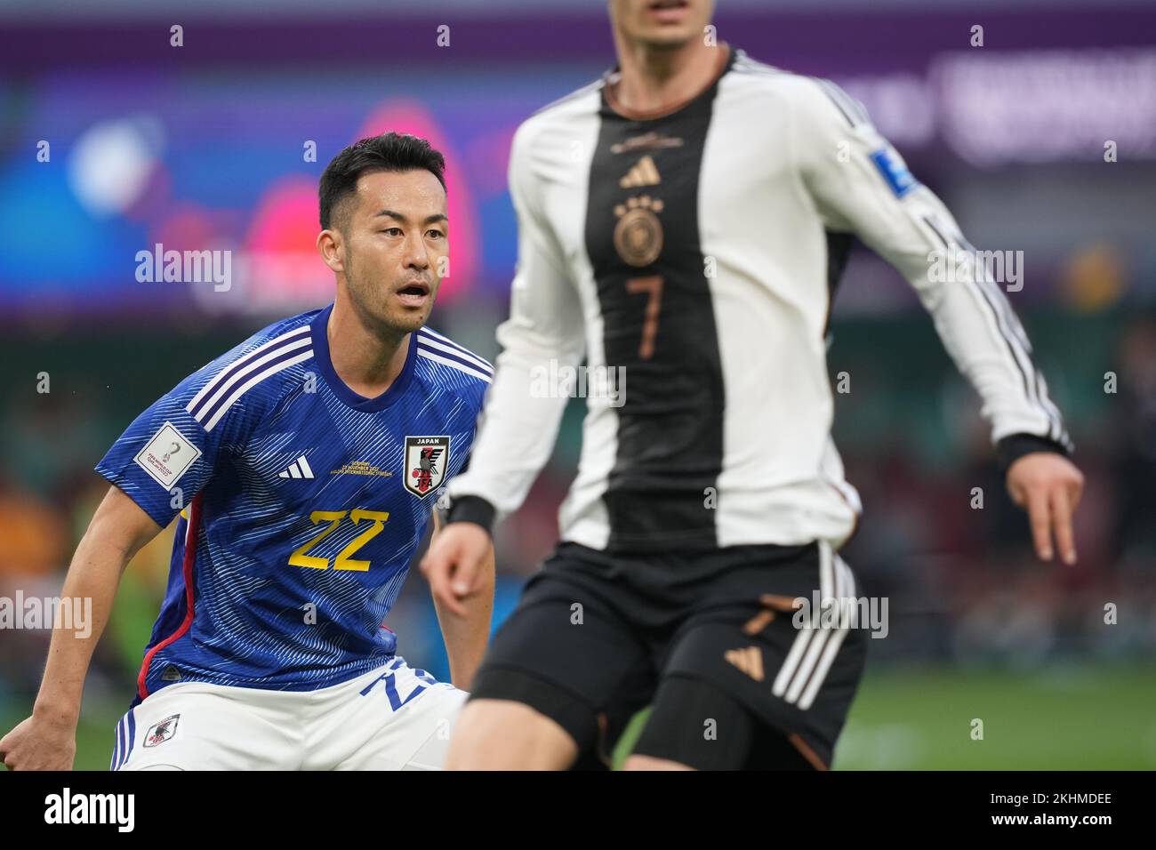 Al Rayyan, Qatar, November 23, 2022. Maya Yoshida (22) of Japan during ...
