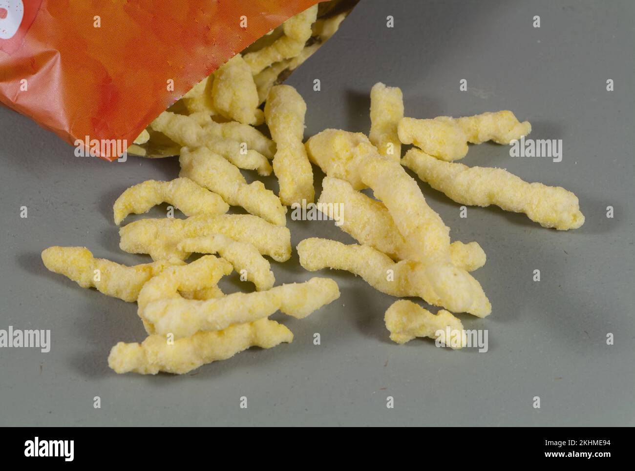 Puffed salted crackers out of their package Stock Photo - Alamy