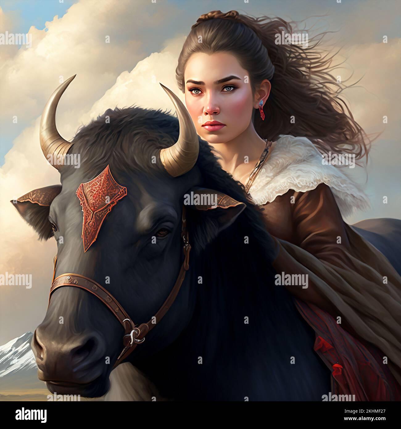 Bison back riding hi-res stock photography and images - Alamy