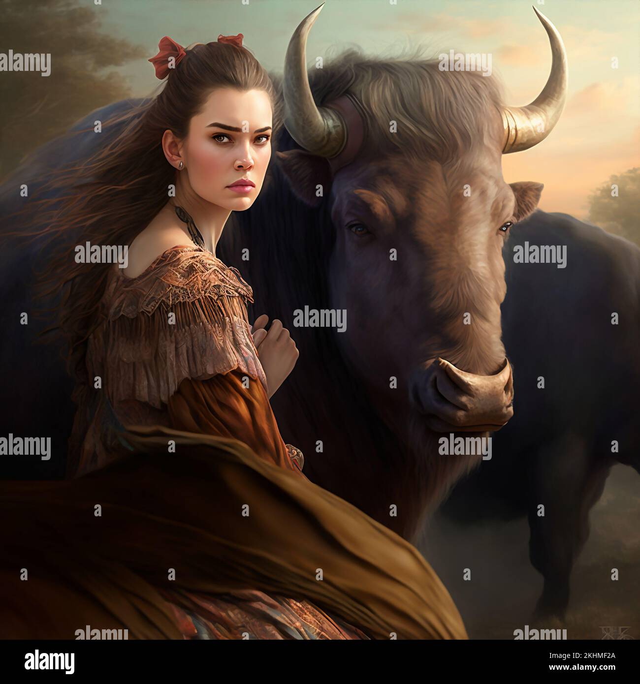 Bison back riding hi-res stock photography and images - Alamy