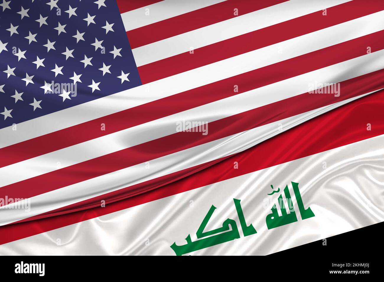 Flags of USA and Iraq. International relationships Stock Photo - Alamy
