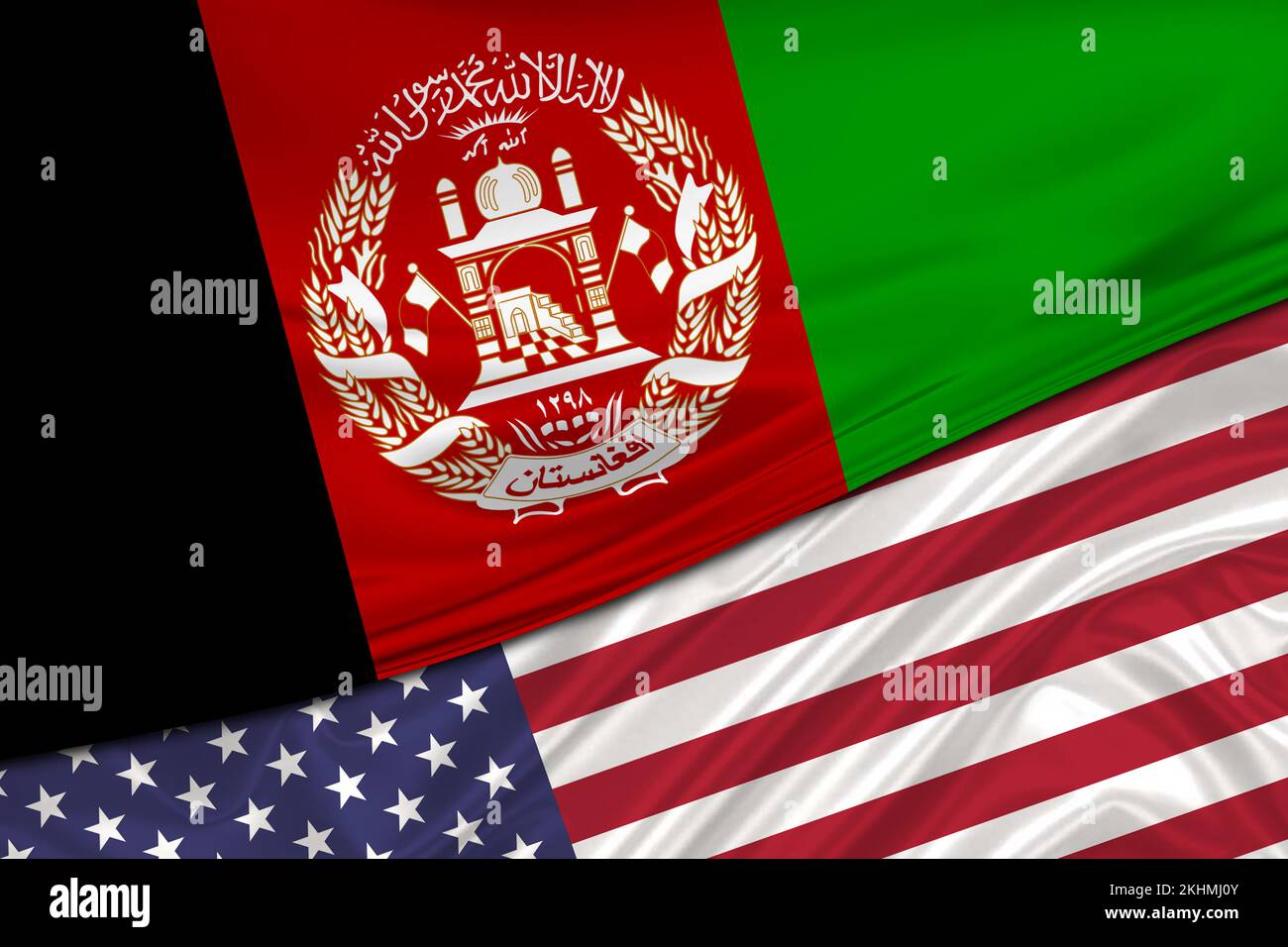 Flags of Afghanistan and USA. International relationships Stock Photo ...