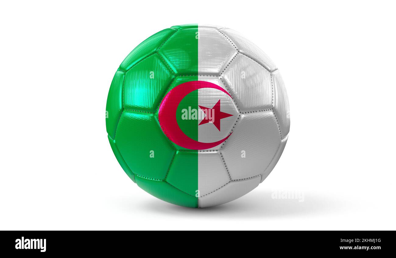 Algeria - national flag on soccer ball - 3D illustration Stock Photo ...