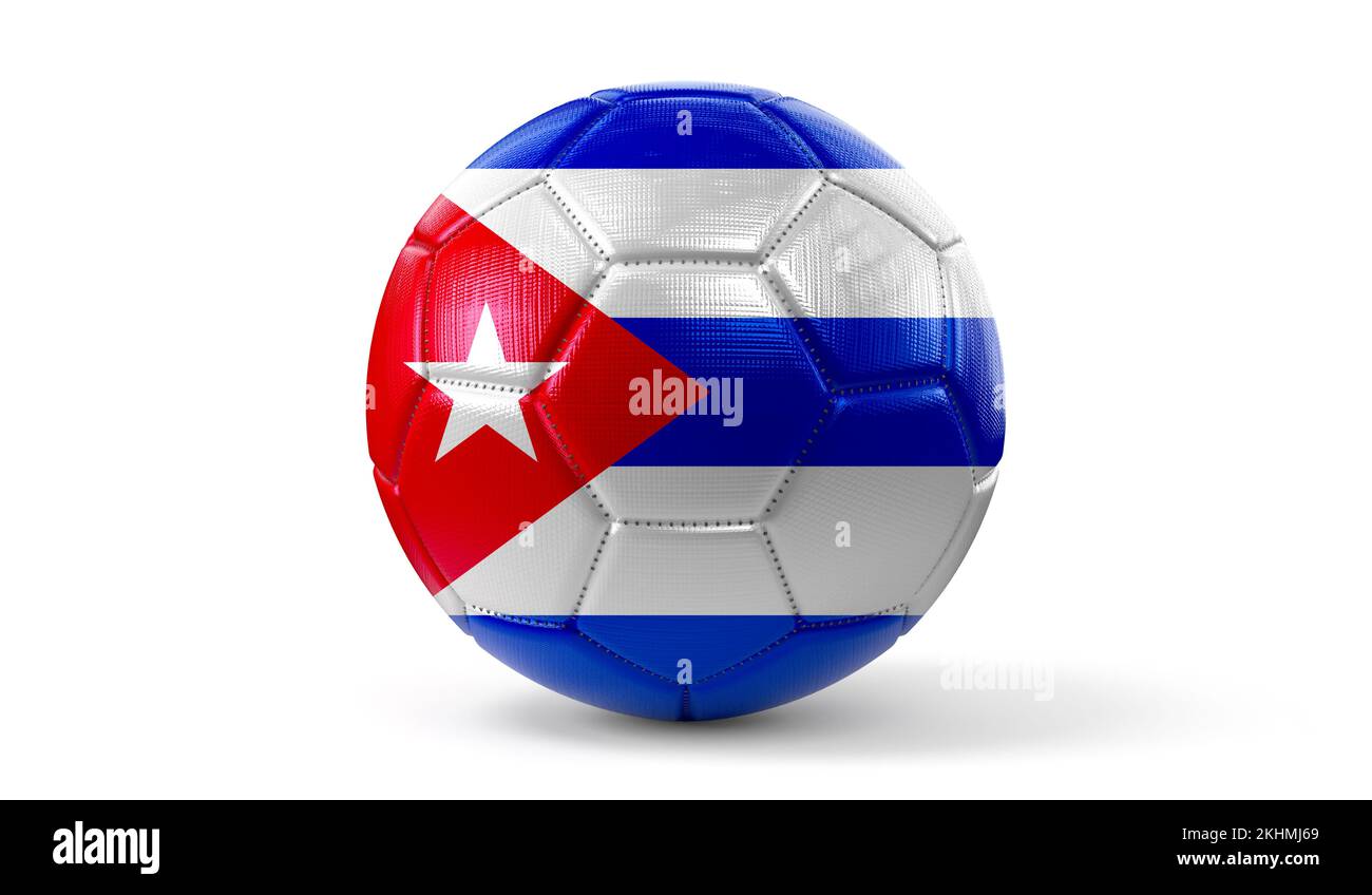 Cuba - national flag on soccer ball - 3D illustration Stock Photo - Alamy