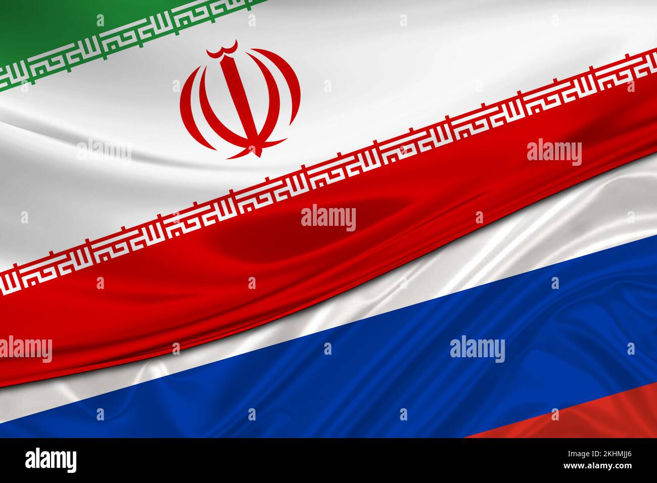 Flags of Russia and Iran. International relationships Stock Photo - Alamy
