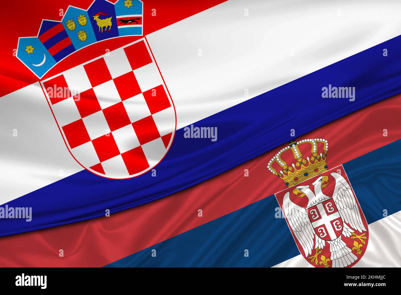 Flags of Serbia and Croatia. International relationships Stock Photo ...