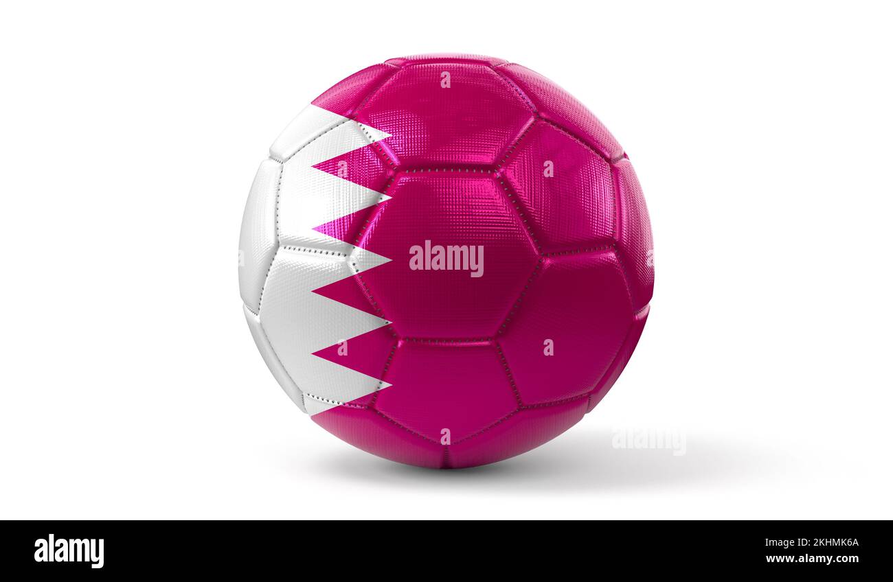 Bahrain - national flag on soccer ball - 3D illustration Stock Photo ...