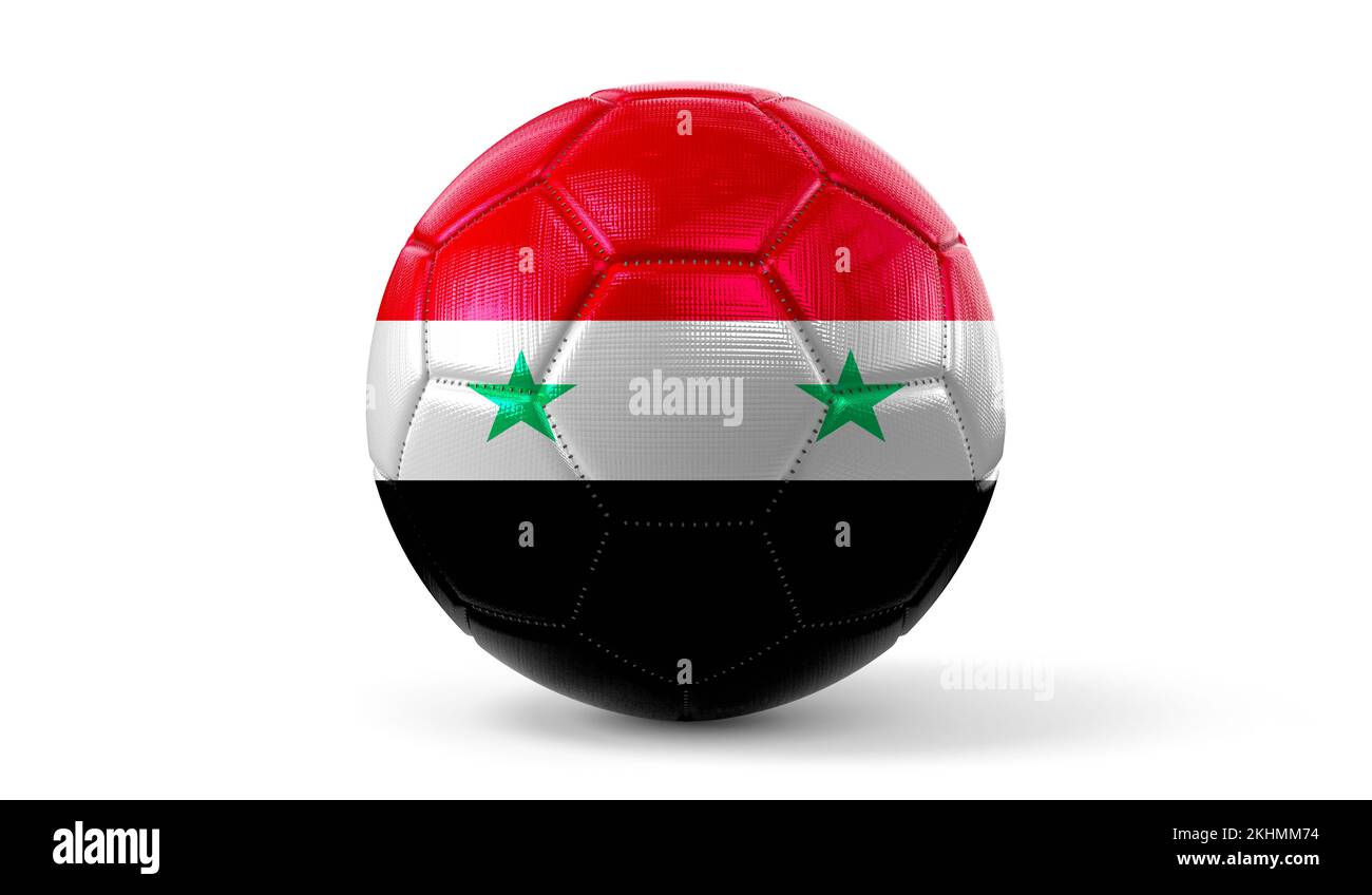 Syria - national flag on soccer ball - 3D illustration Stock Photo - Alamy