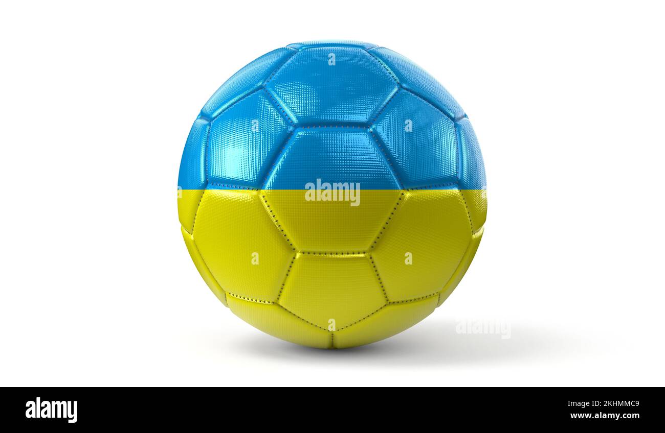 Ukraine - national flag on soccer ball - 3D illustration Stock Photo ...
