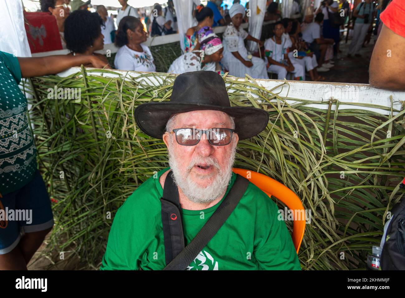 Candomble members are seen during a religious demonstration known as ...