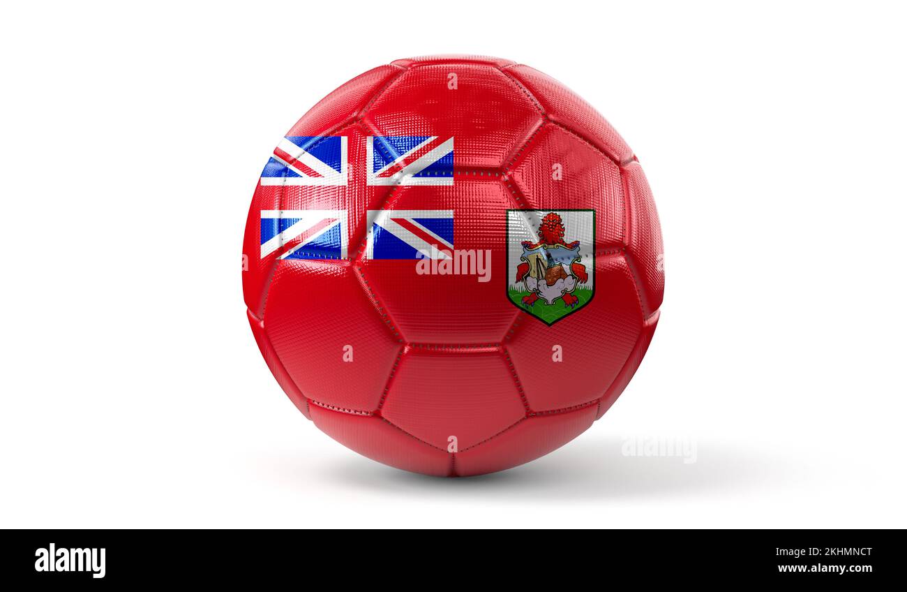 Bermuda - national flag on soccer ball - 3D illustration Stock Photo ...