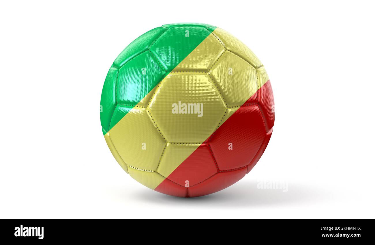 Republic of the Congo - national flag on soccer ball - 3D illustration ...
