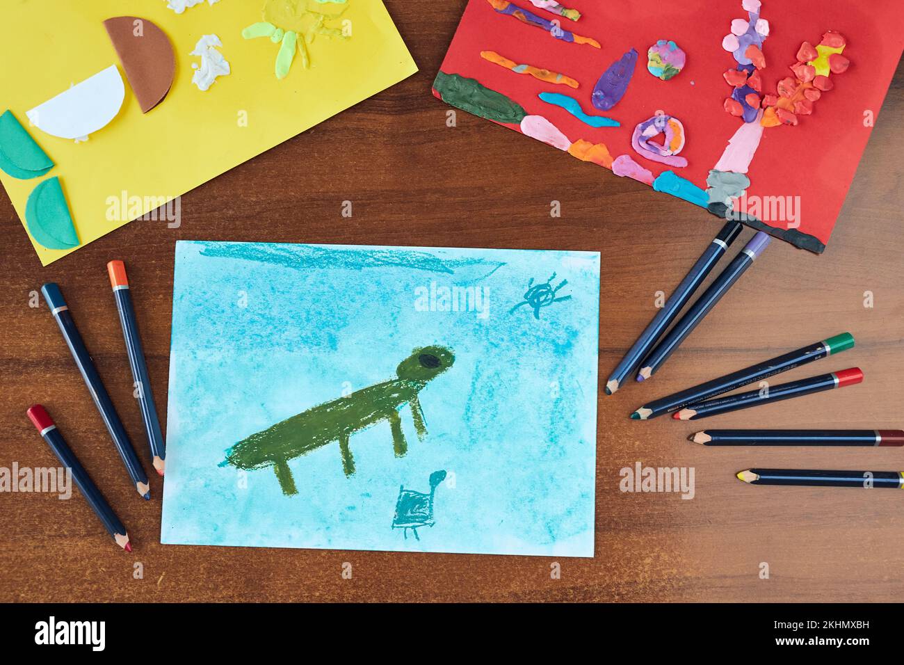 Preschooler pictures done at school. Kids drawings of animals done with ...