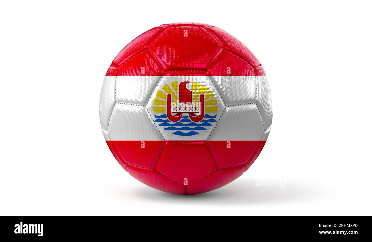French Polynesia - national flag on soccer ball - 3D illustration Stock ...