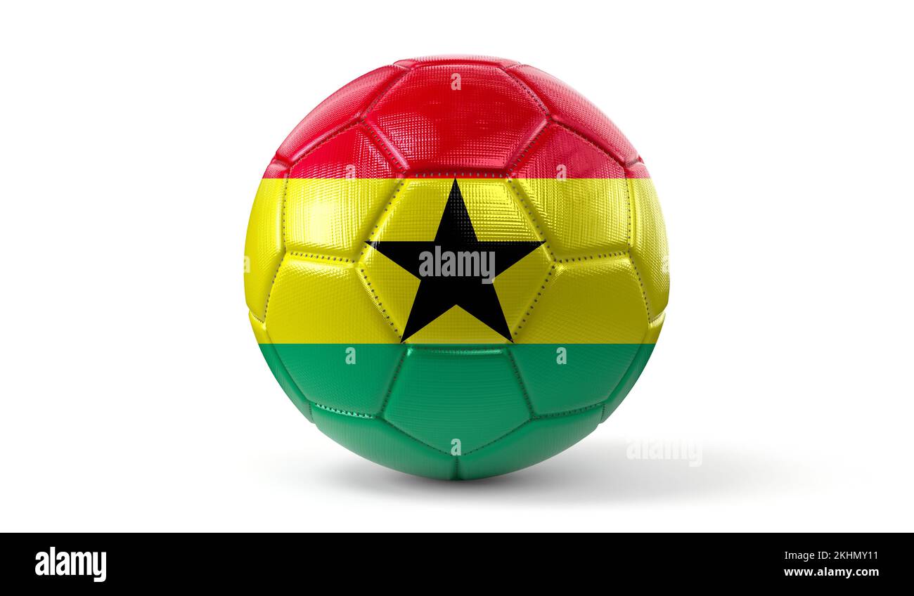 Ghana - national flag on soccer ball - 3D illustration Stock Photo - Alamy