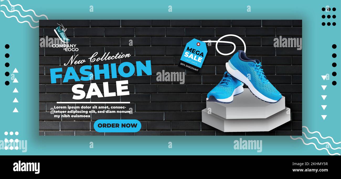 Banner Fully Editable Template For Shoes Sale Stock Vector Image & Art ...