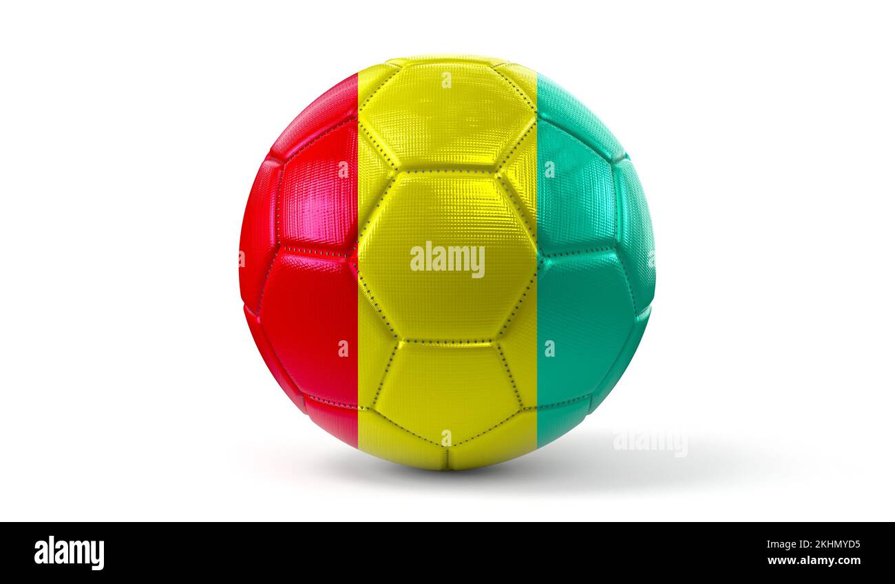 Guinea - national flag on soccer ball - 3D illustration Stock Photo - Alamy