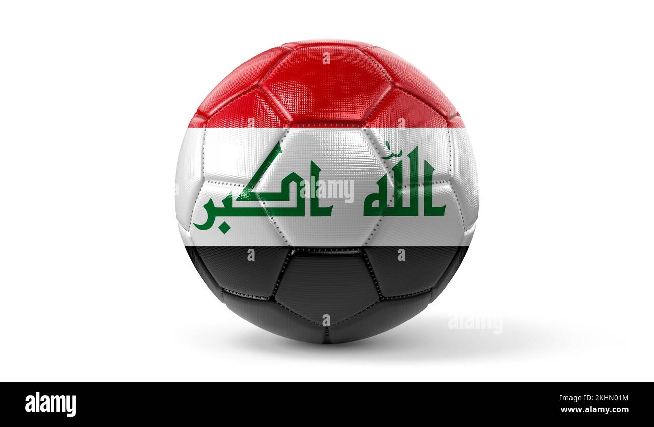 Iraq - national flag on soccer ball - 3D illustration Stock Photo - Alamy