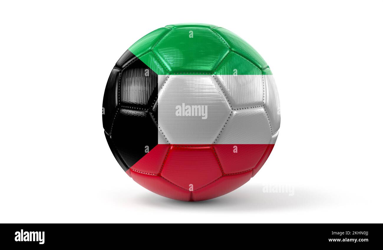 Kuwait - national flag on soccer ball - 3D illustration Stock Photo - Alamy