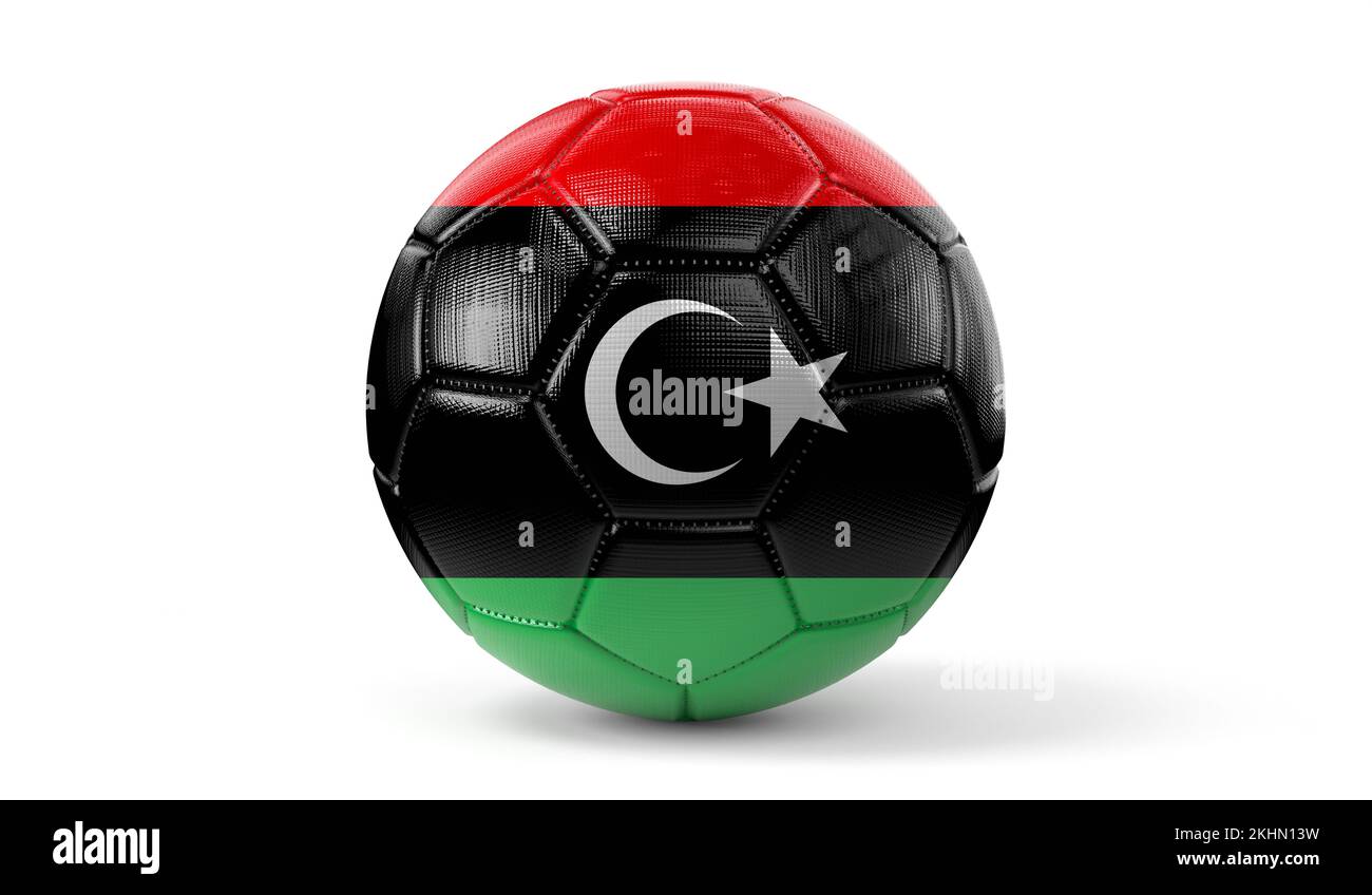Libya - national flag on soccer ball - 3D illustration Stock Photo - Alamy