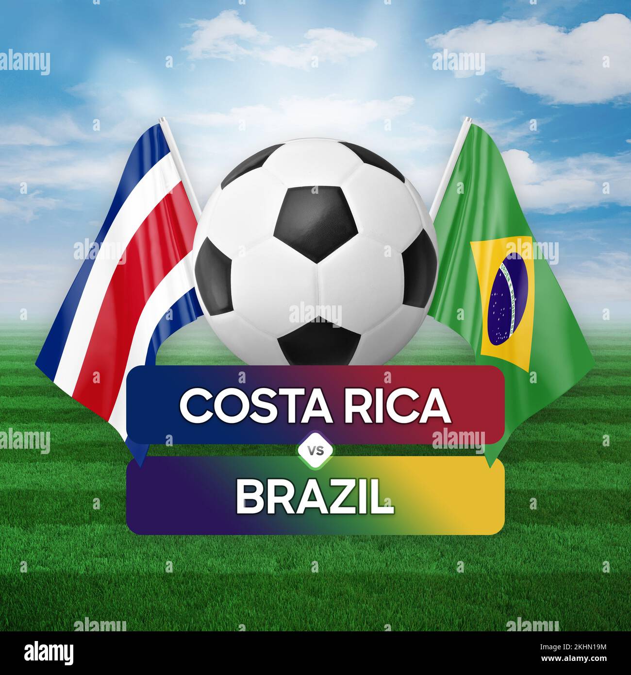 Costa Rica vs Brazil national teams soccer football match competition ...