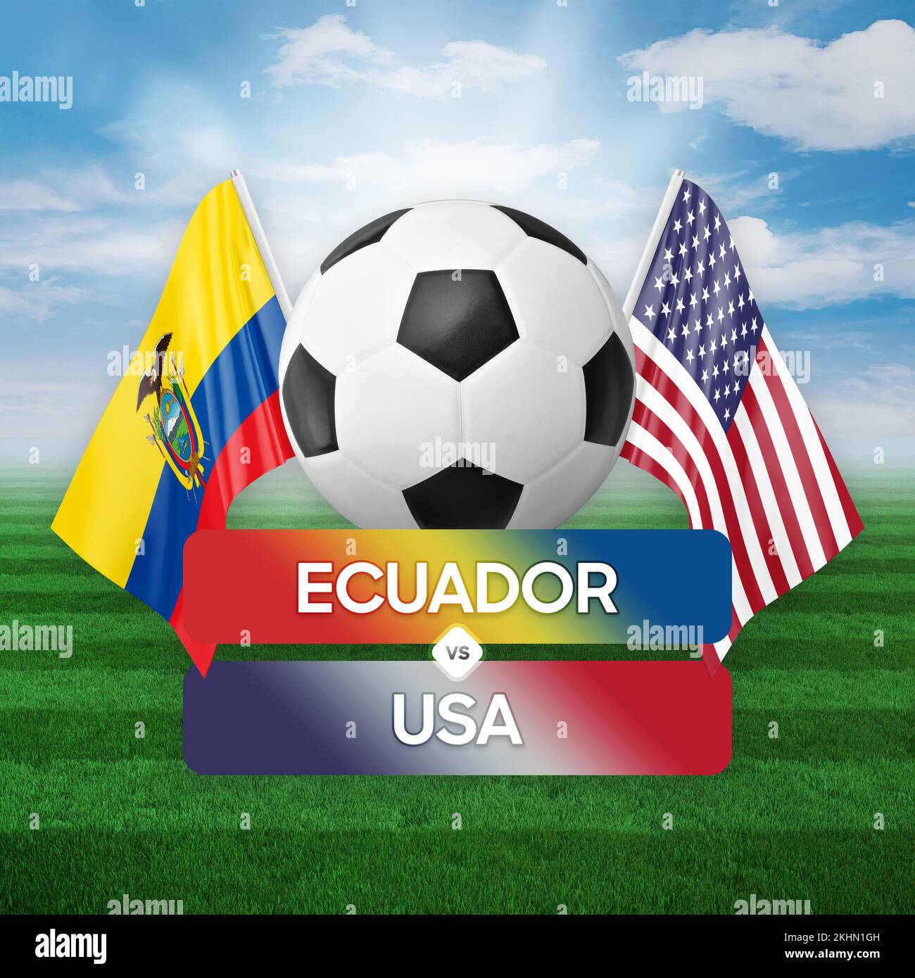 Ecuador vs USA national teams soccer football match competition concept ...