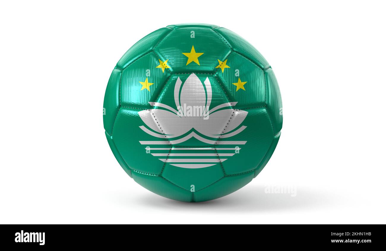 Macau - national flag on soccer ball - 3D illustration Stock Photo - Alamy