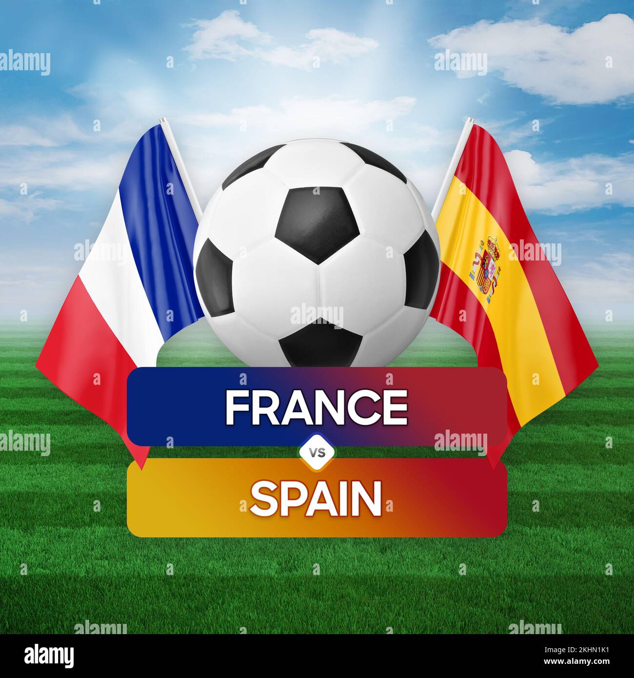 France vs Spain national teams soccer football match competition ...