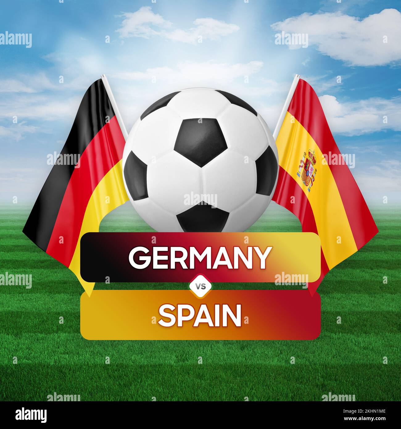 Germany vs Spain national teams soccer football match competition ...