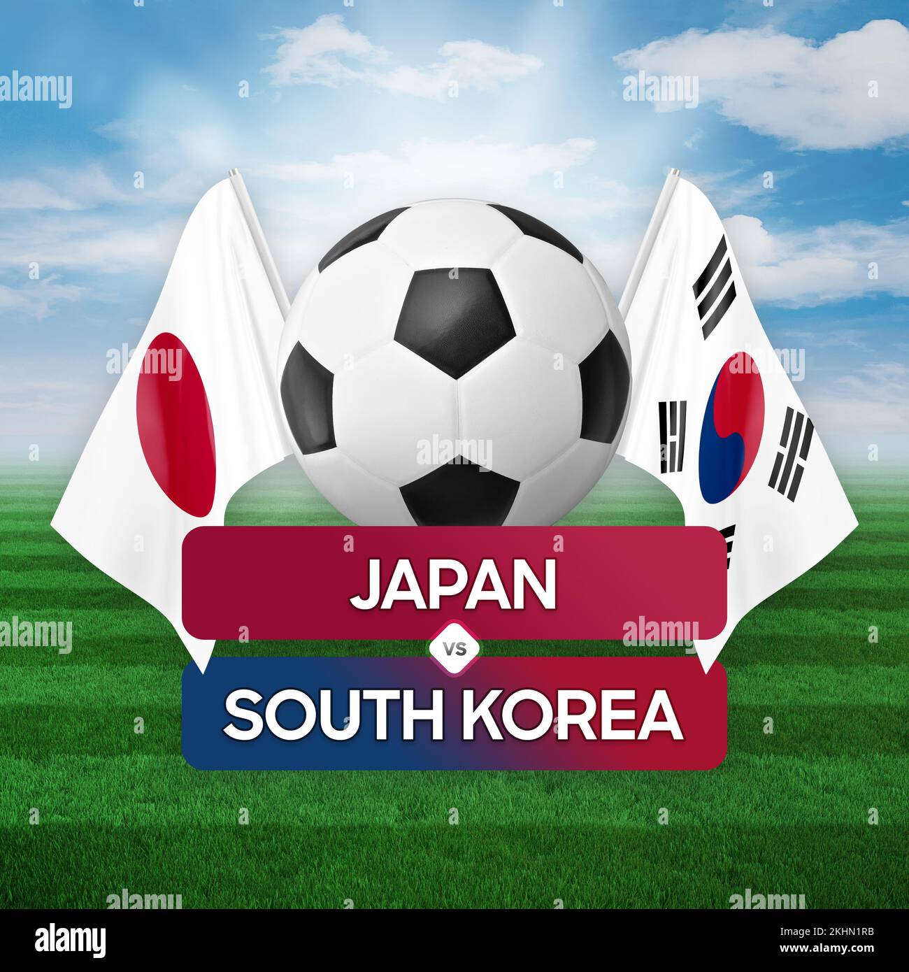 Japan vs South Korea national teams soccer football match competition ...