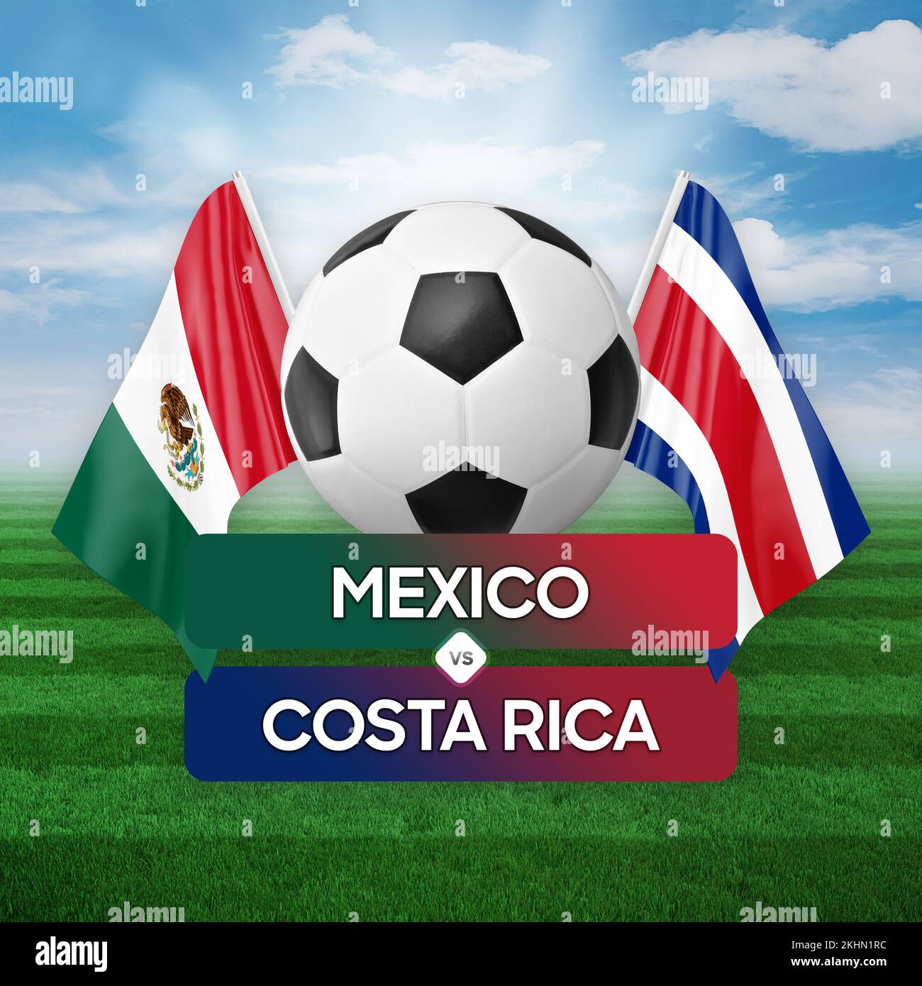 Mexico vs Costa Rica national teams soccer football match competition ...
