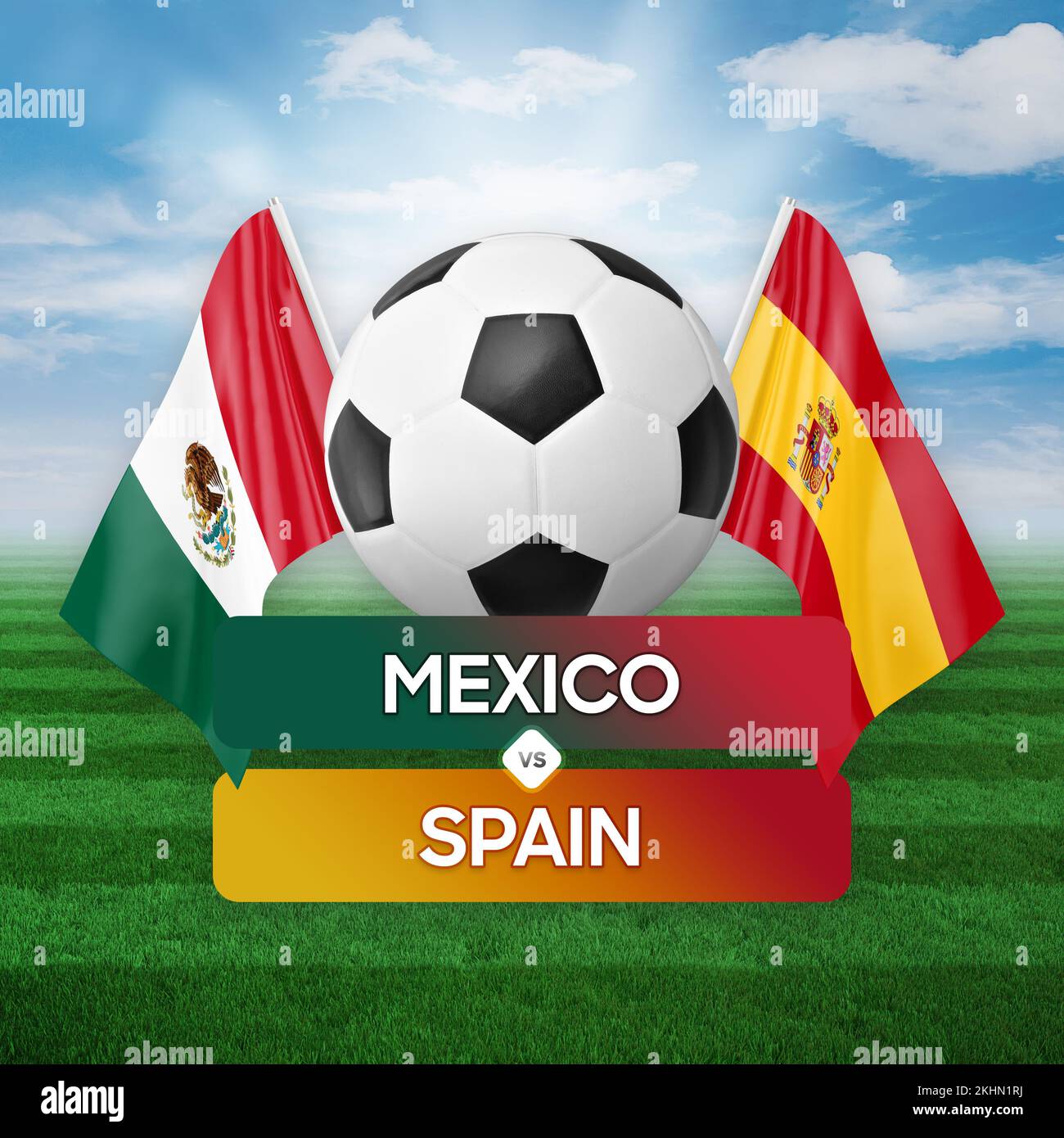 Mexico vs Spain national teams soccer football match competition ...