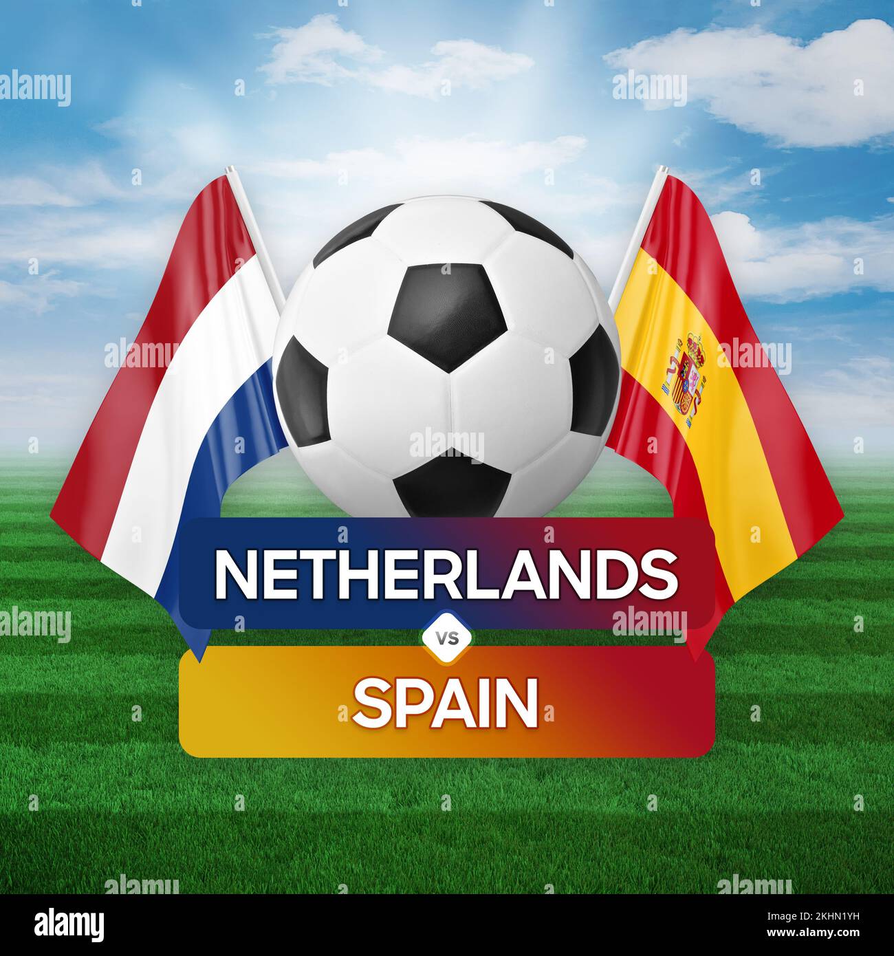 Netherlands vs Spain national teams soccer football match competition ...
