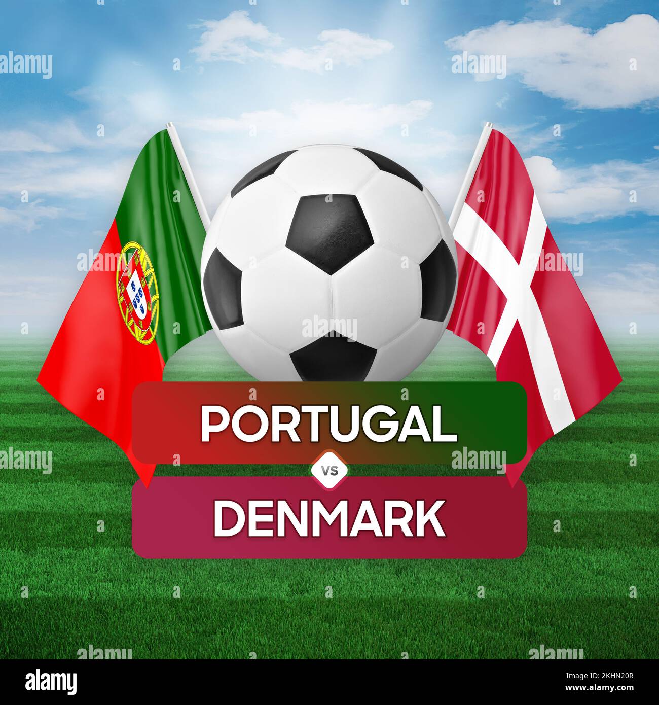 Portugal vs Denmark national teams soccer football match competition ...