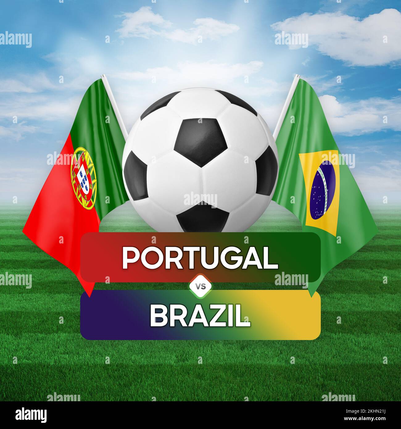 Portugal vs Brazil national teams soccer football match competition ...
