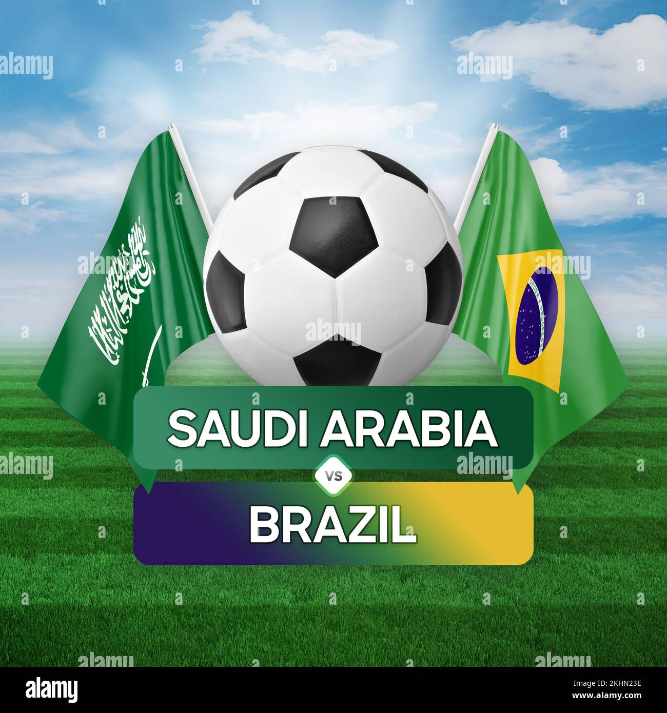 Saudi Arabia vs Brazil national teams soccer football match competition ...