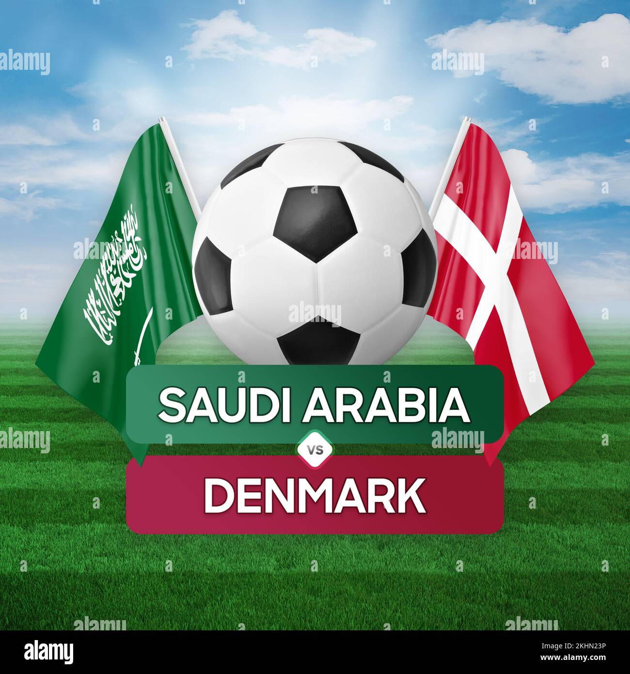 Saudi Arabia vs Denmark national teams soccer football match ...