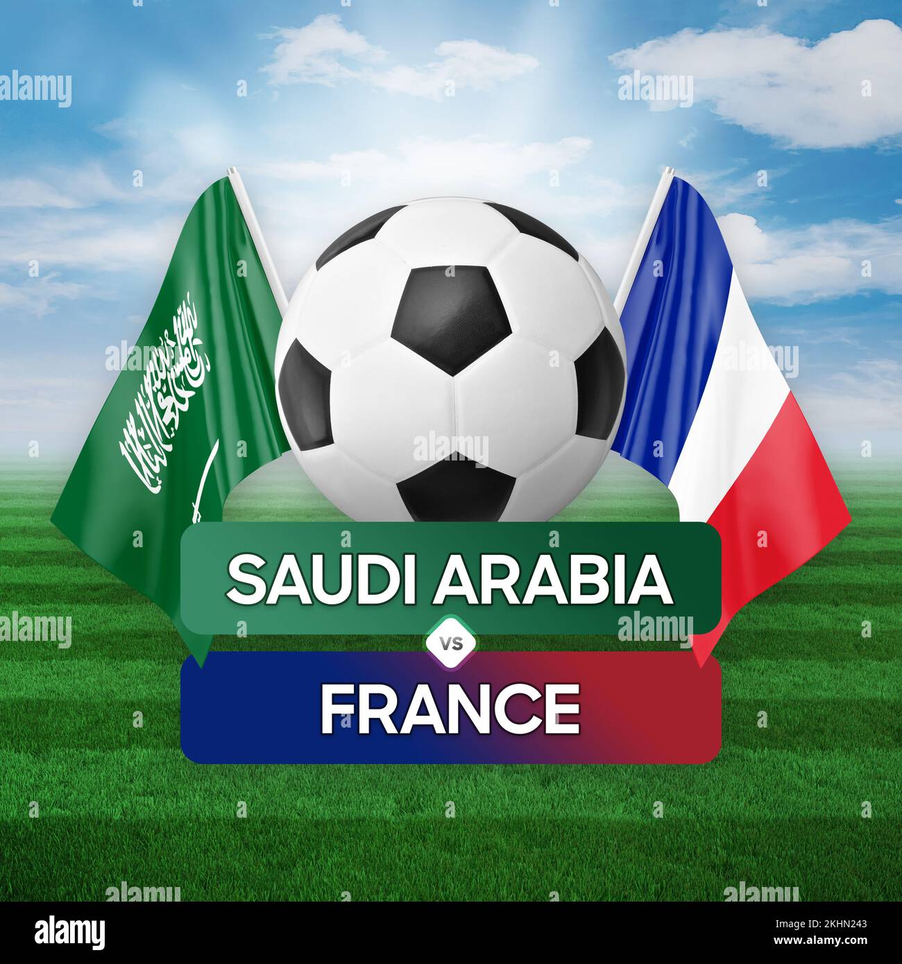 Saudi Arabia vs France national teams soccer football match competition ...
