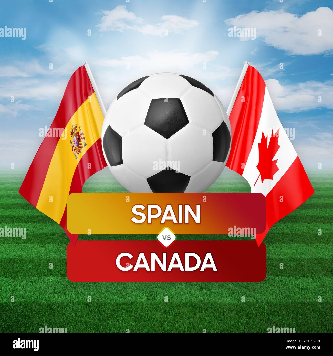 Spain vs Canada national teams soccer football match competition ...