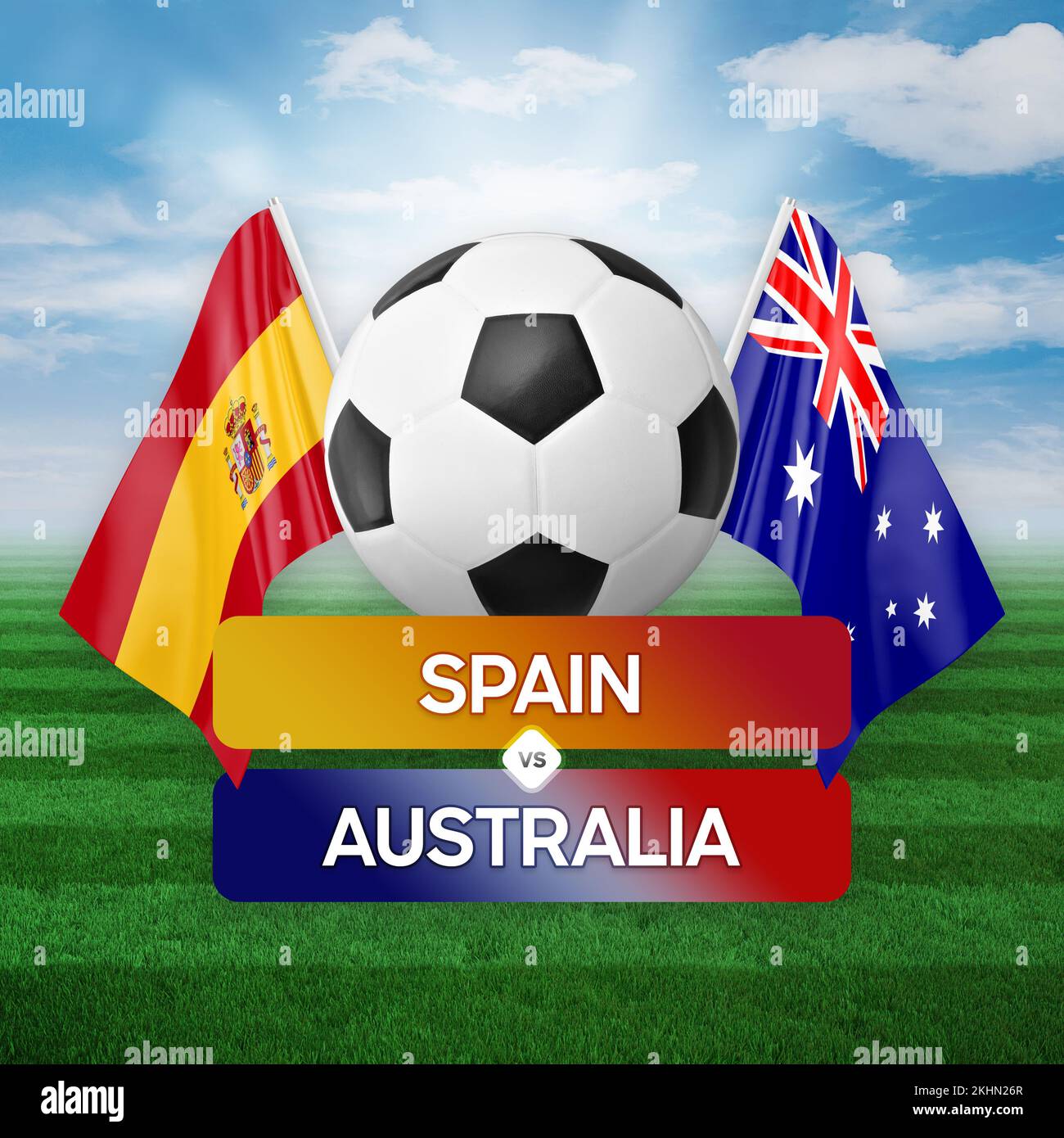 Spain vs Australia national teams soccer football match competition ...