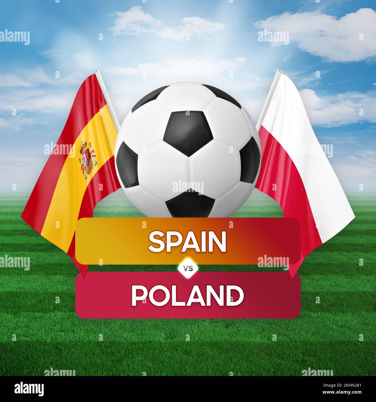 Spain vs Poland national teams soccer football match competition ...