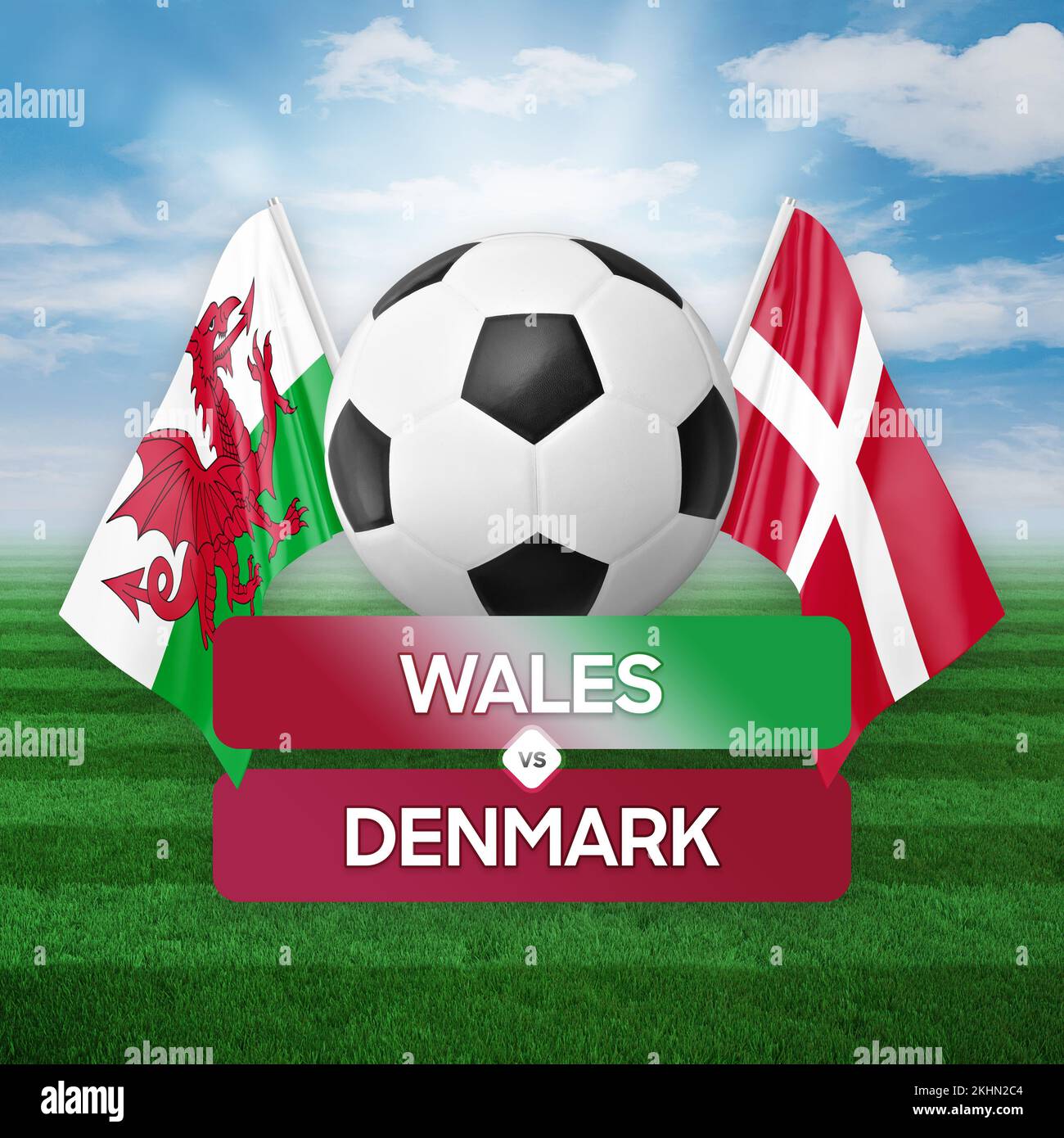 Wales vs Denmark national teams soccer football match competition ...