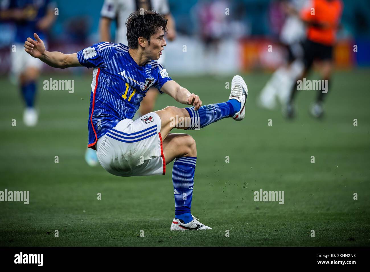Al Rayyan, Qatar, November 23, 2022. Ao Tanaka (17) of Japan during the ...