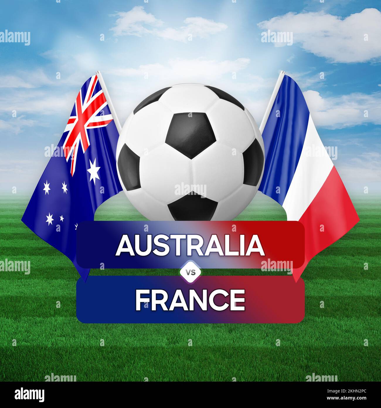 Australia vs France national teams soccer football match competition ...