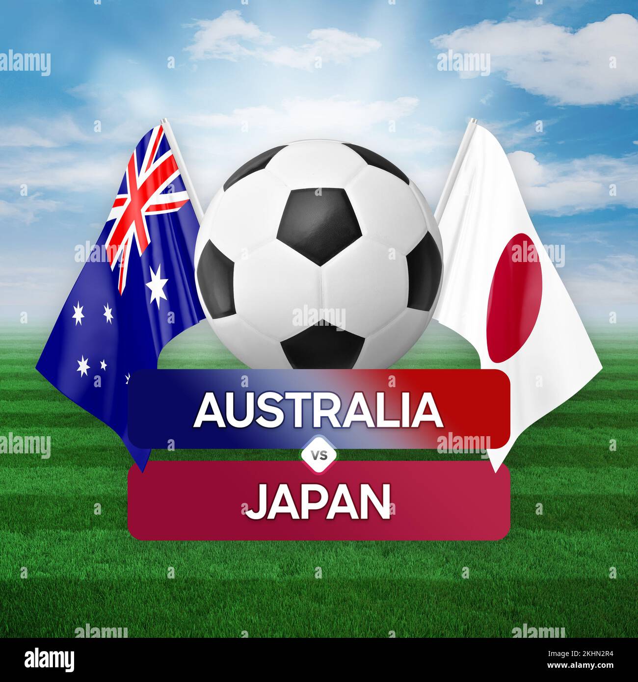 Australia vs Japan national teams soccer football match competition ...