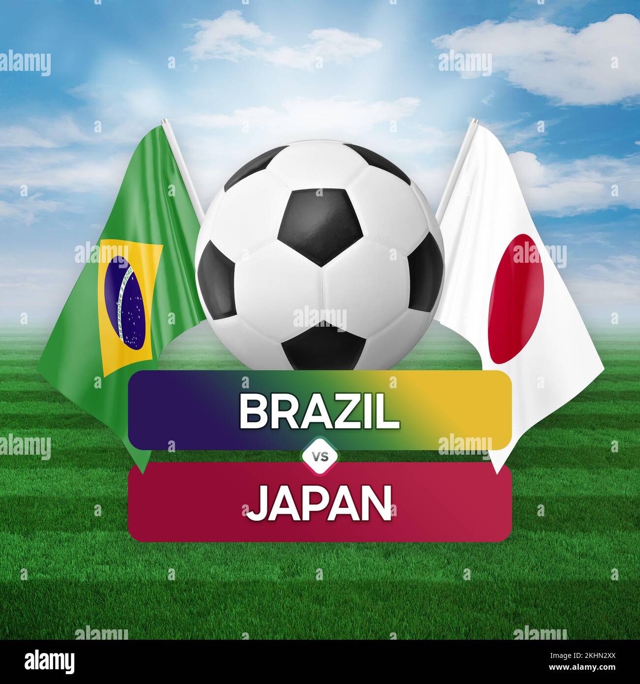 Brazil vs Japan national teams soccer football match competition ...
